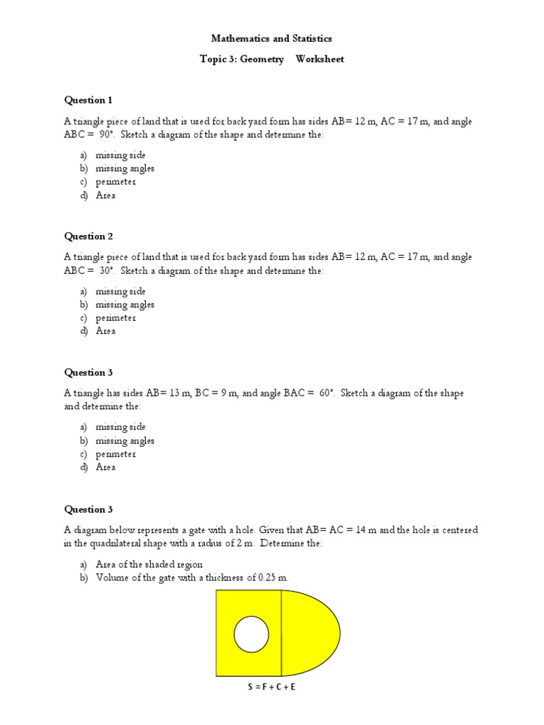 Topic 3 Worksheet | PDF