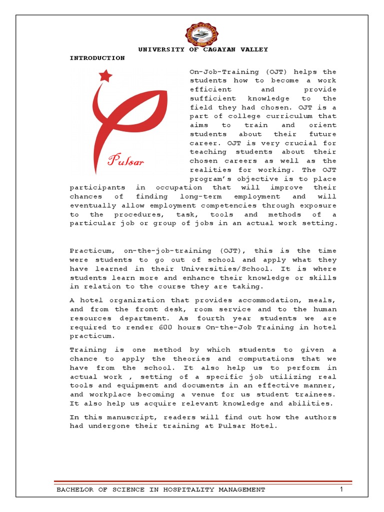 On-The-Job Training Narrative Report | PDF