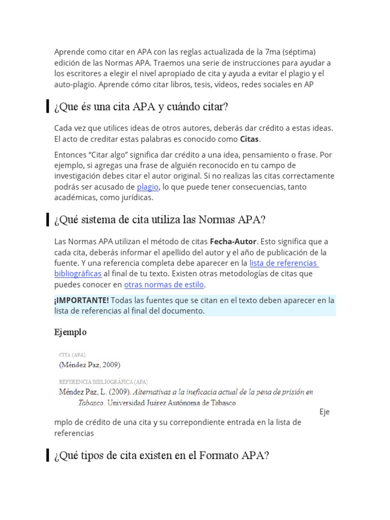 Guía Completa para Citar en APA 7ª Edición | PDF | Estilo apa | Autor