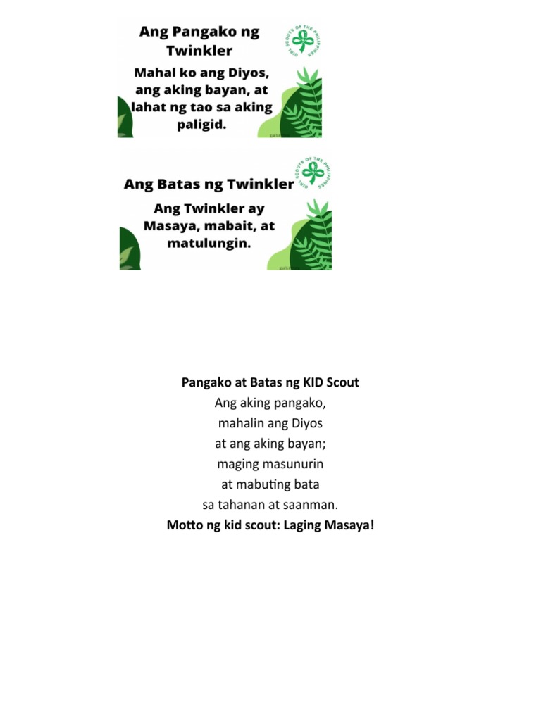 Kid Scout and Twinkler Investiture Ceremony | PDF