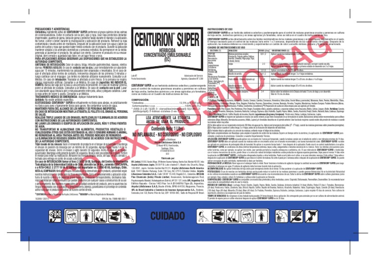 Centurion Super Etiqueta 24-06-2022 | PDF | Hierba | Agua