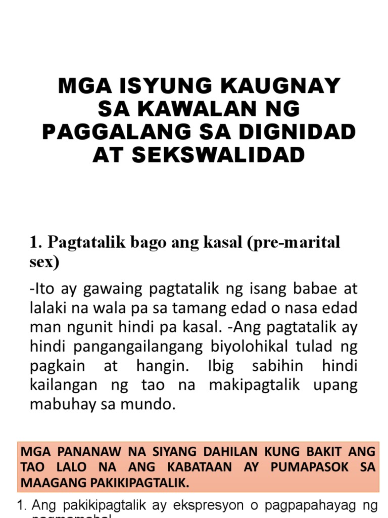 Mga Isyung Kaugnay Sa Kawalan NG Paggalang Sa Moralidad NG Isang Tao | PDF