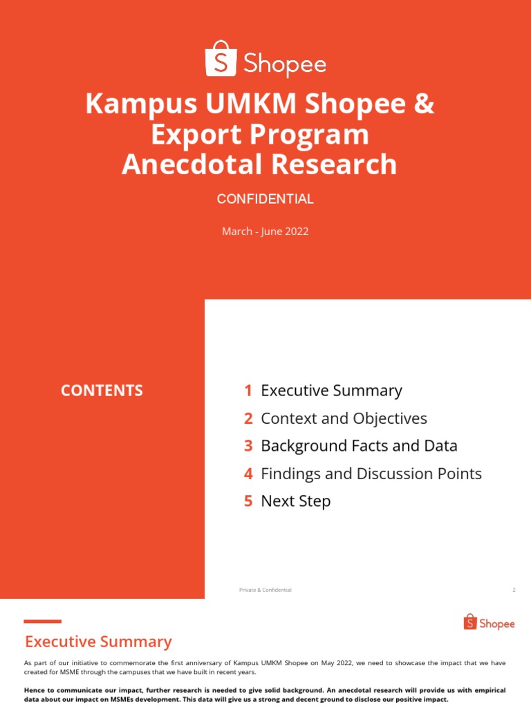 External Brief - Kampus UMKM Shopee & Export Program - Anecdotal Research - Feb 2022 | PDF
