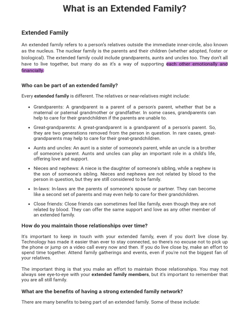 Understanding Extended Family Dynamics | PDF | Family | Grandparent