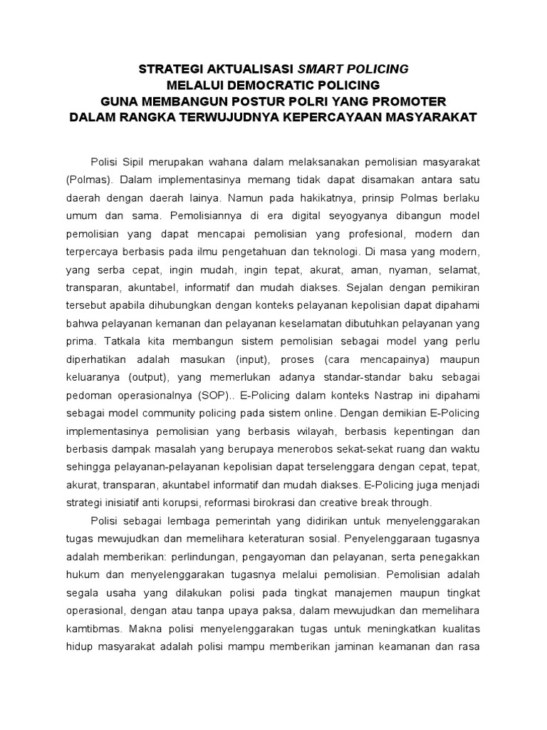 Strategi Aktualisasi Smart Policing | PDF
