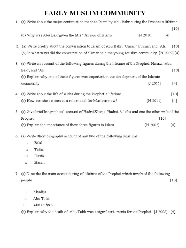 Early Muslim Community | PDF