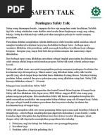 Materi Safety Talk P2H | PDF | Bisnis