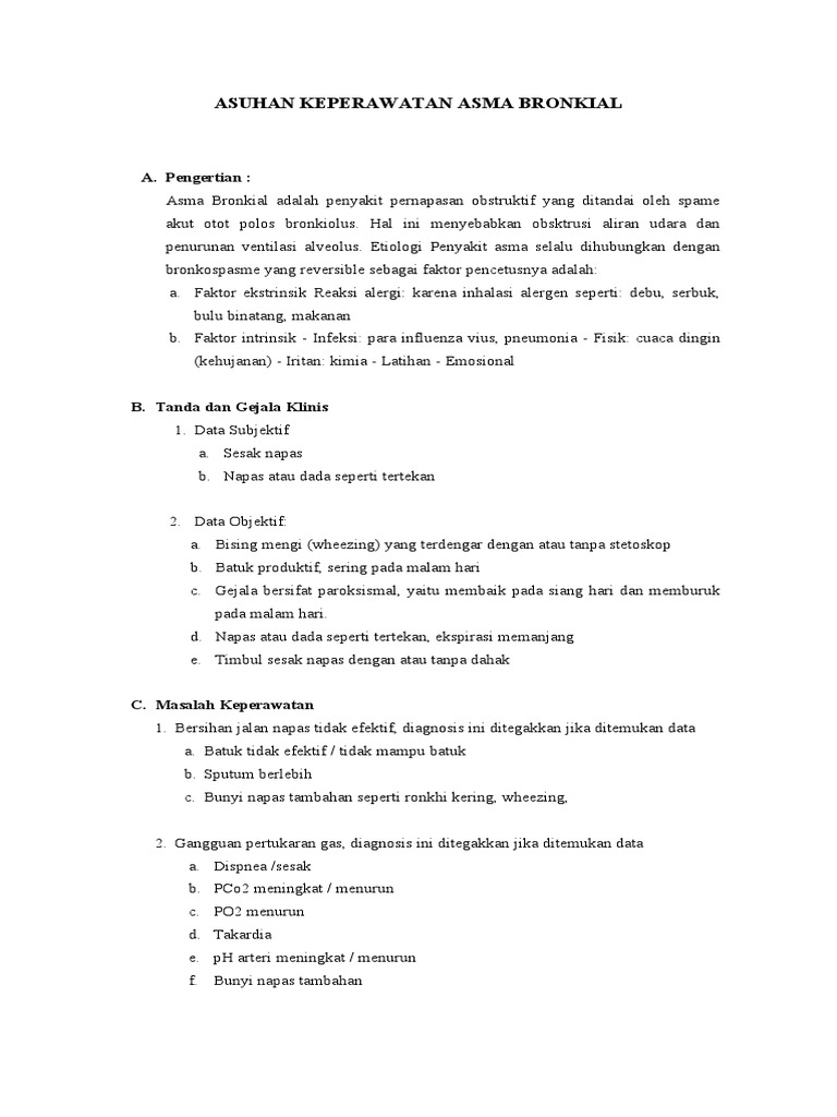 Asuhan Keperawatan Asma Bronkial | PDF | Pengembangan Diri | Sains & Matematika