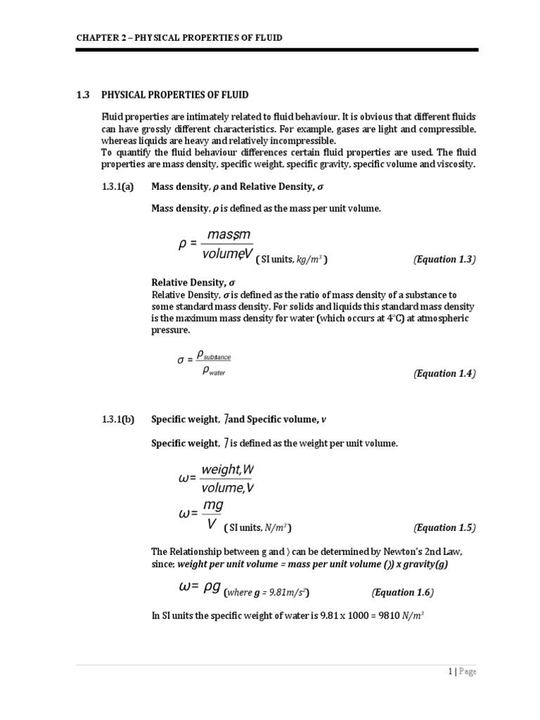Chapter 2 - Fluid | PDF | Density | Viscosity