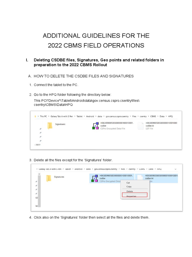 Additional Guidelines For The 2022 CBMS Field Operations | PDF ...