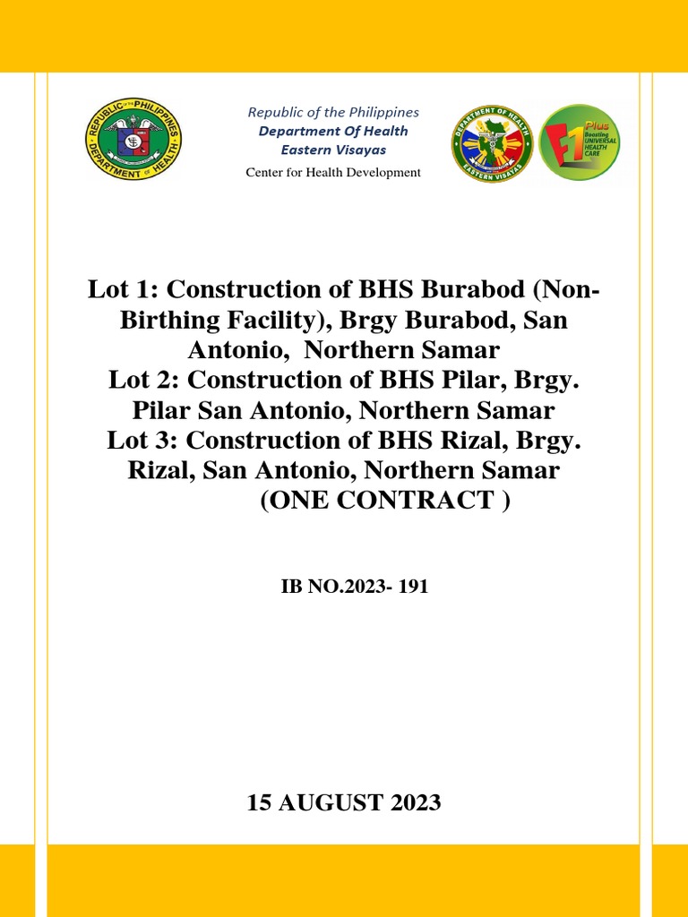 PBD Construction of BHS Burabod IB No 2023-191 | PDF | Procurement ...