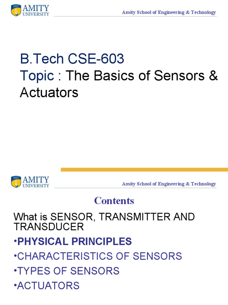 The Basics of Sensors & Actuators | PDF | Sensor | Accuracy And Precision