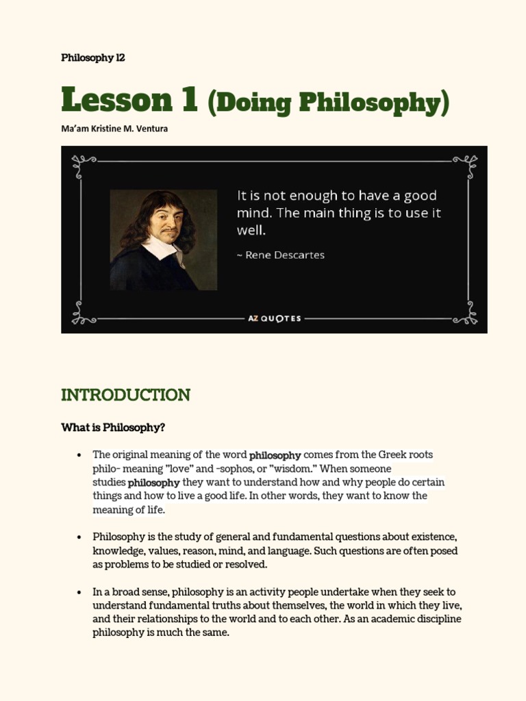 Doing Philosophy | PDF