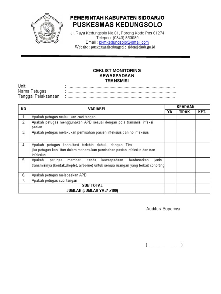 Form-Monitoring Kewaspadaan Transmisi | PDF