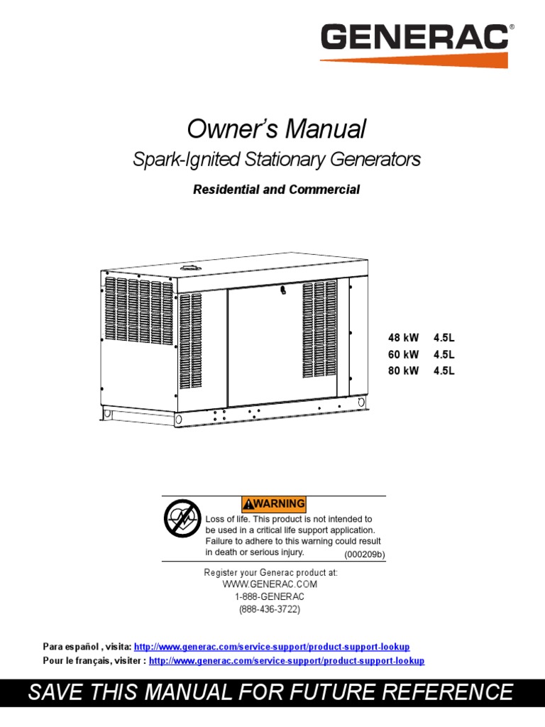 A0000253468 Generac Owner S Manual | PDF | Motor Oil | Safety