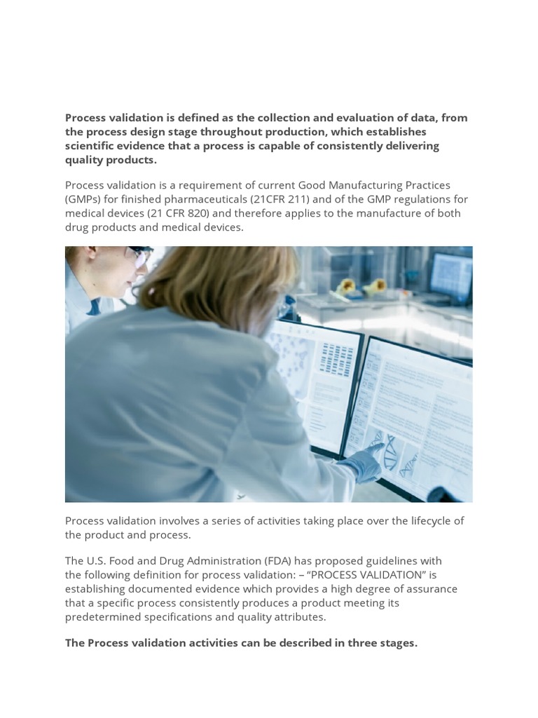 Our Types Of Process Validation PDF Verification And Validation