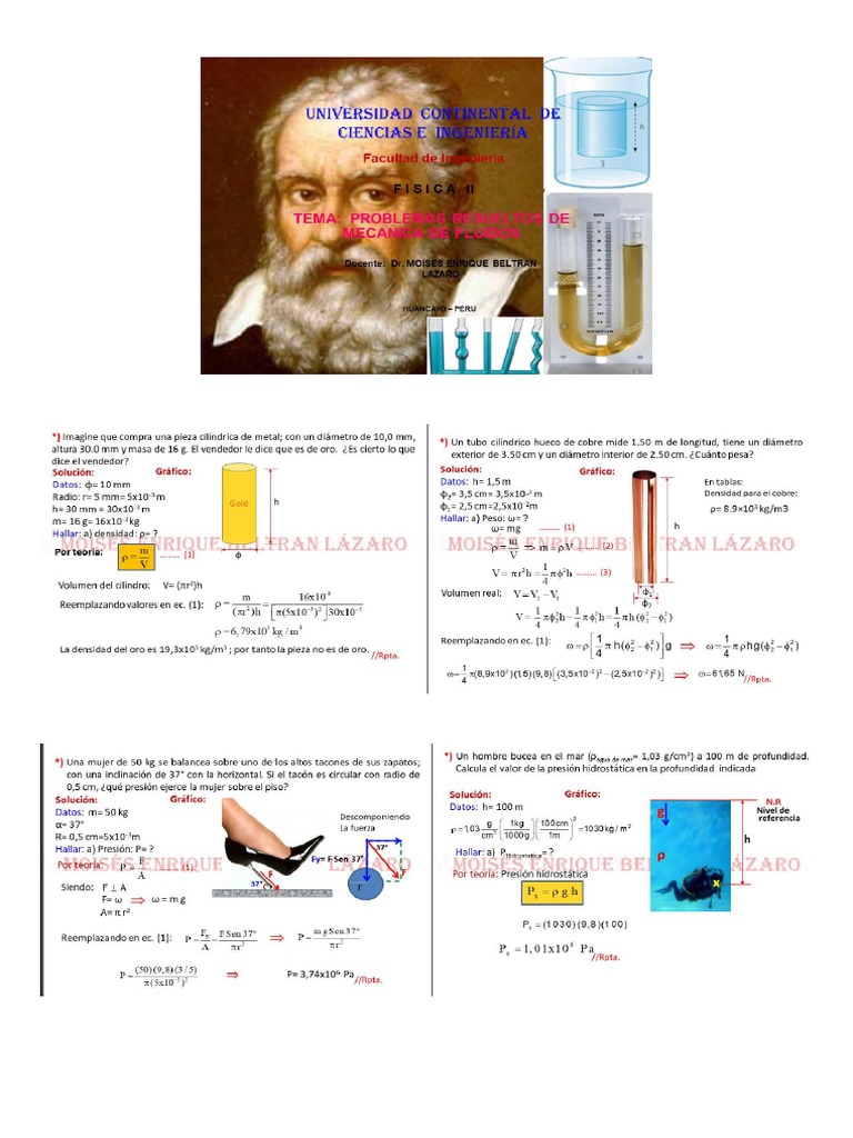 Problemas Resueltos de Hidrostática | PDF