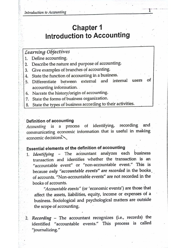 Introduction to Accounting Scanned | PDF
