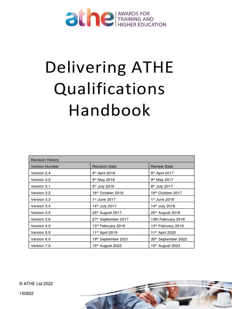 Delivering ATHE Qualifications Handbook | PDF | Quality Assurance