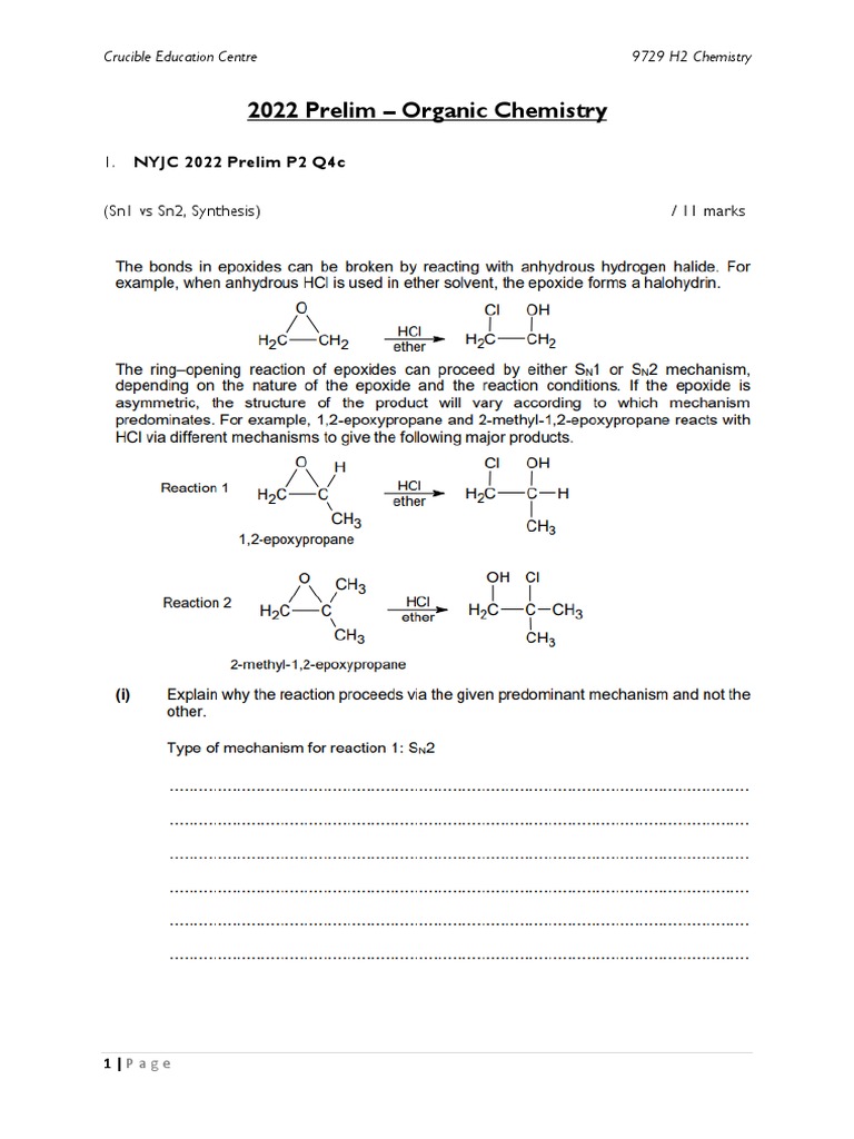 2022 Prelim - Organic Chemistry Part 2 | PDF | Nature | Chemical Compounds