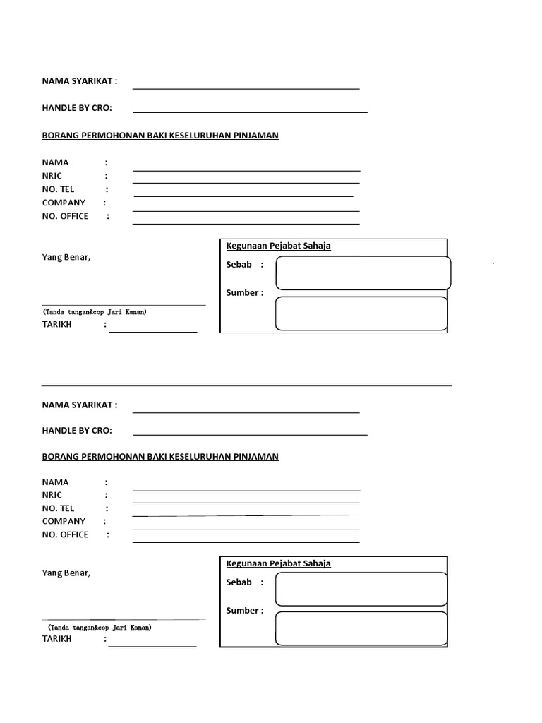 Settlement Form (Request) | PDF