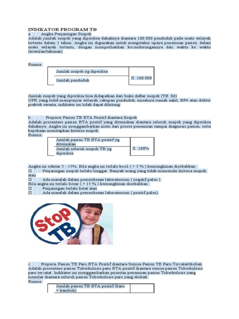 Rumus Indikator Program TB | PDF