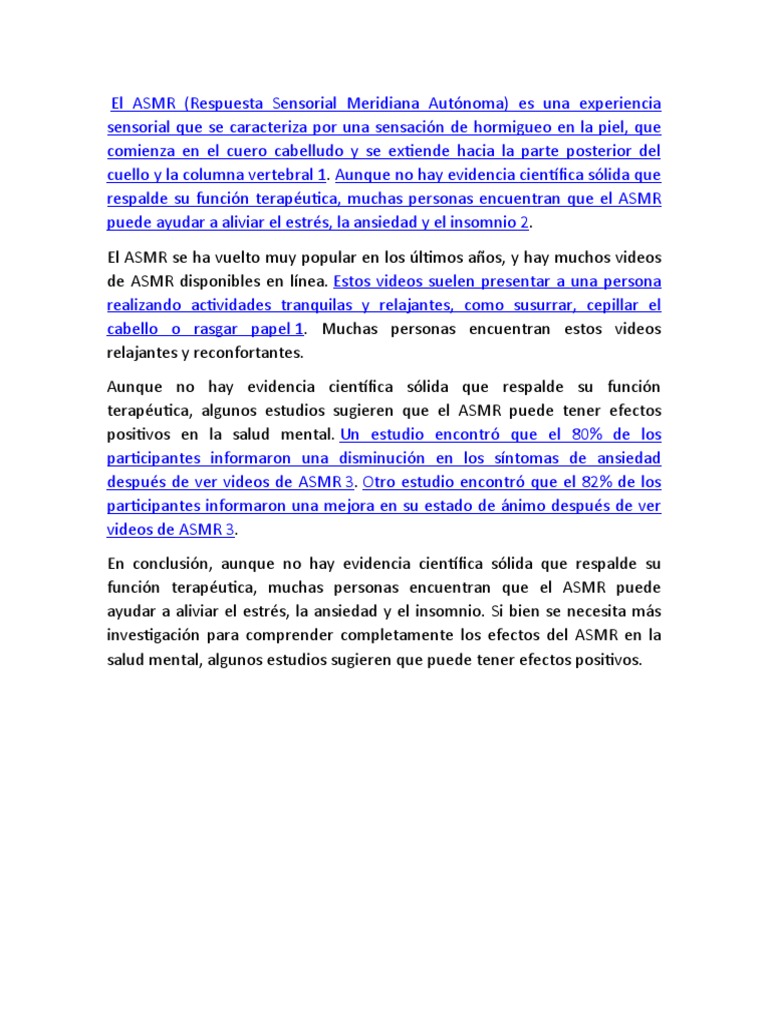 Descripción y uso del ASMR | PDF