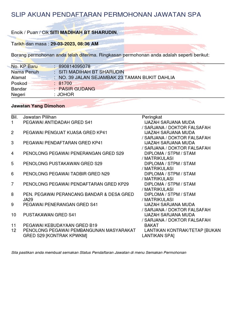 Slip Perakuan 1680050181 | PDF