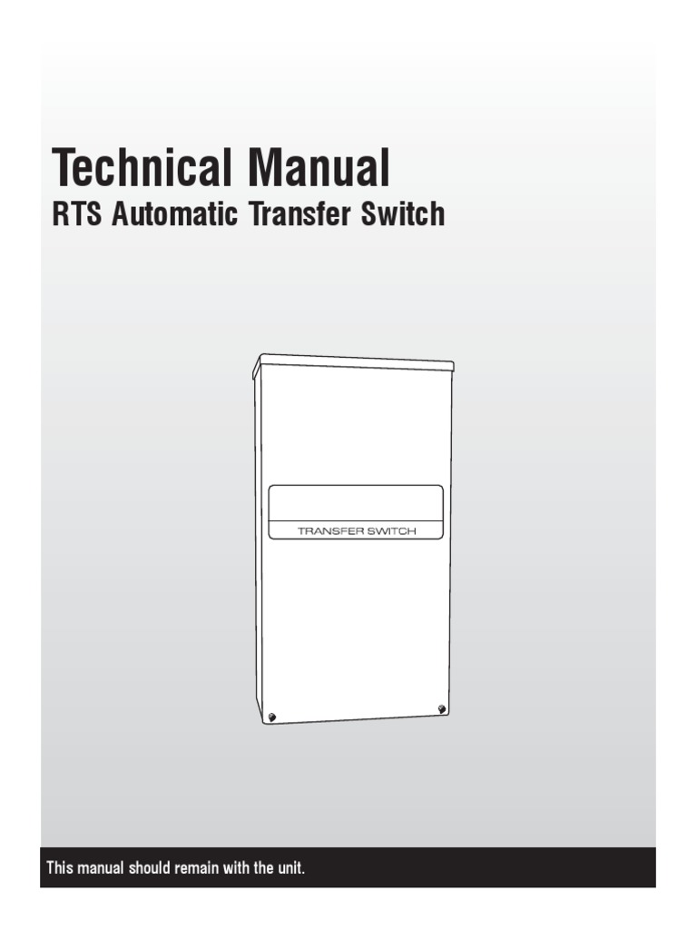 Technical Manual: RTS Automatic Transfer Switch | PDF | Switch | Power Supply