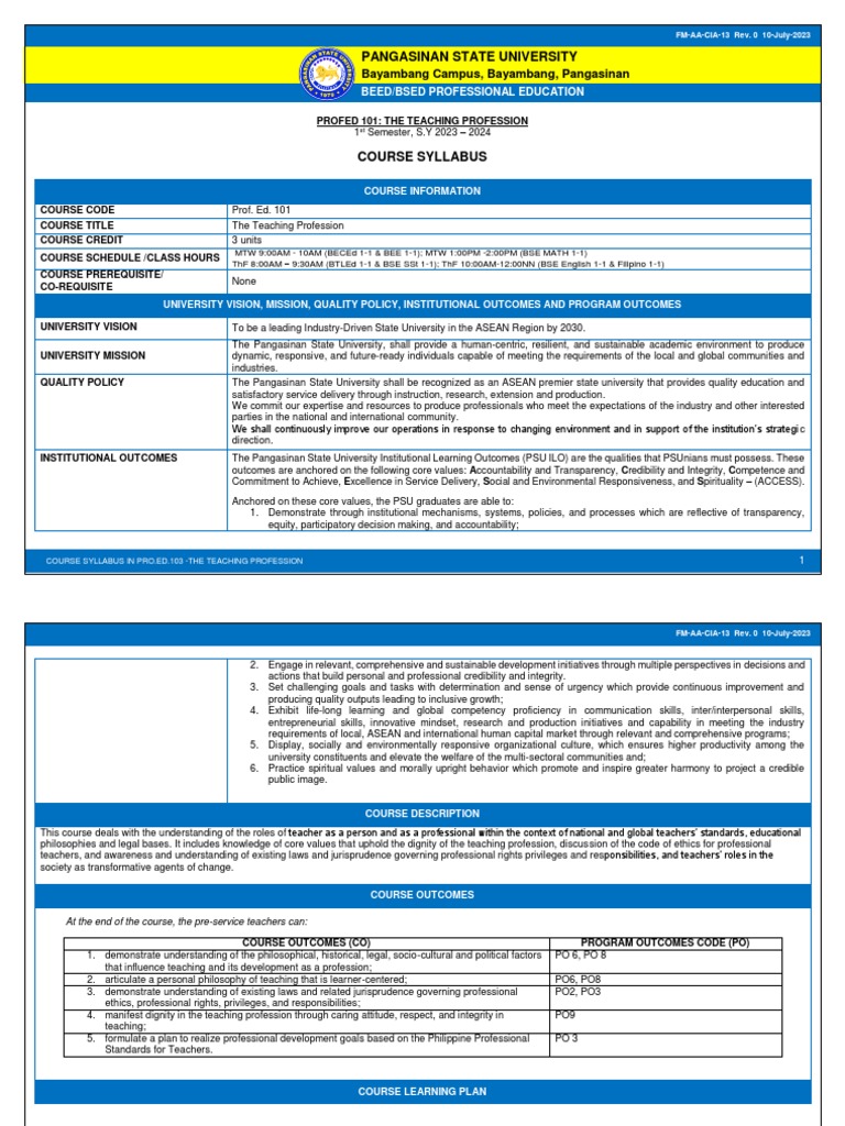 Prof-Ed-101-The-Teaching-Profession | PDF | Teachers | Competence ...