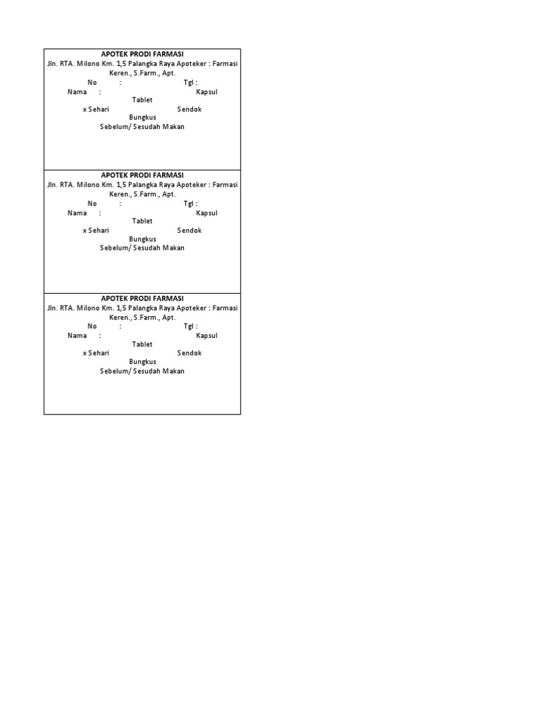 Etiket Obat | PDF