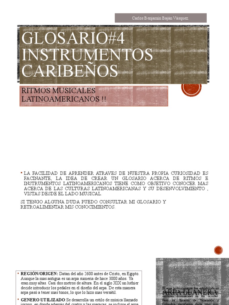 Glosario# 4 INSTRUMENTOS Caribeños | PDF | Tecnología musical ...