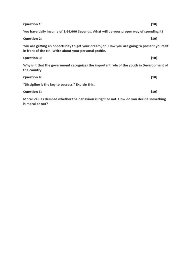 Moral Paper | PDF