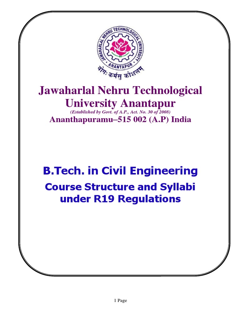 R19 B.tech - Civil Engineering Course Structure Syllabus | PDF | Eigenvalues And Eigenvectors ...
