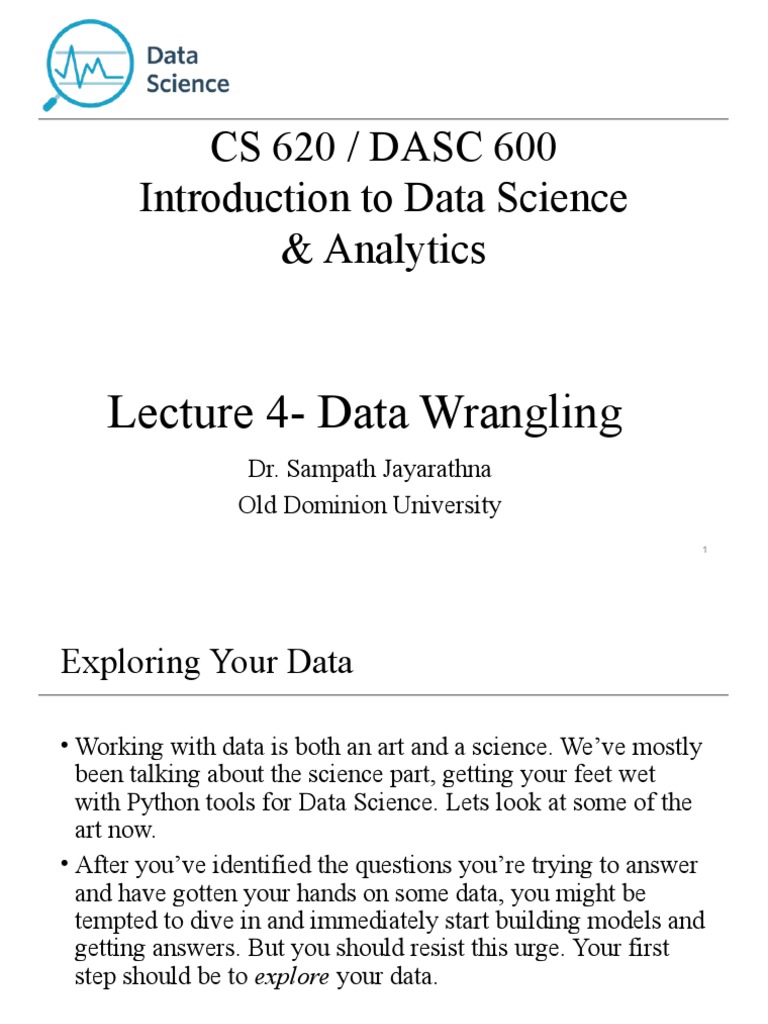 Lecture 4 - Data Wrangling | PDF | Sampling (Statistics) | Quantile Lecture 4 - Data Wrangling | PDF | Sampling (Statistics) | Quantile