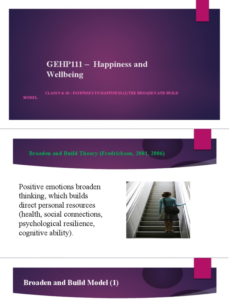 Class 9 & 10 - Broaden and Build Model of Happiness + Mindfulness | PDF ...