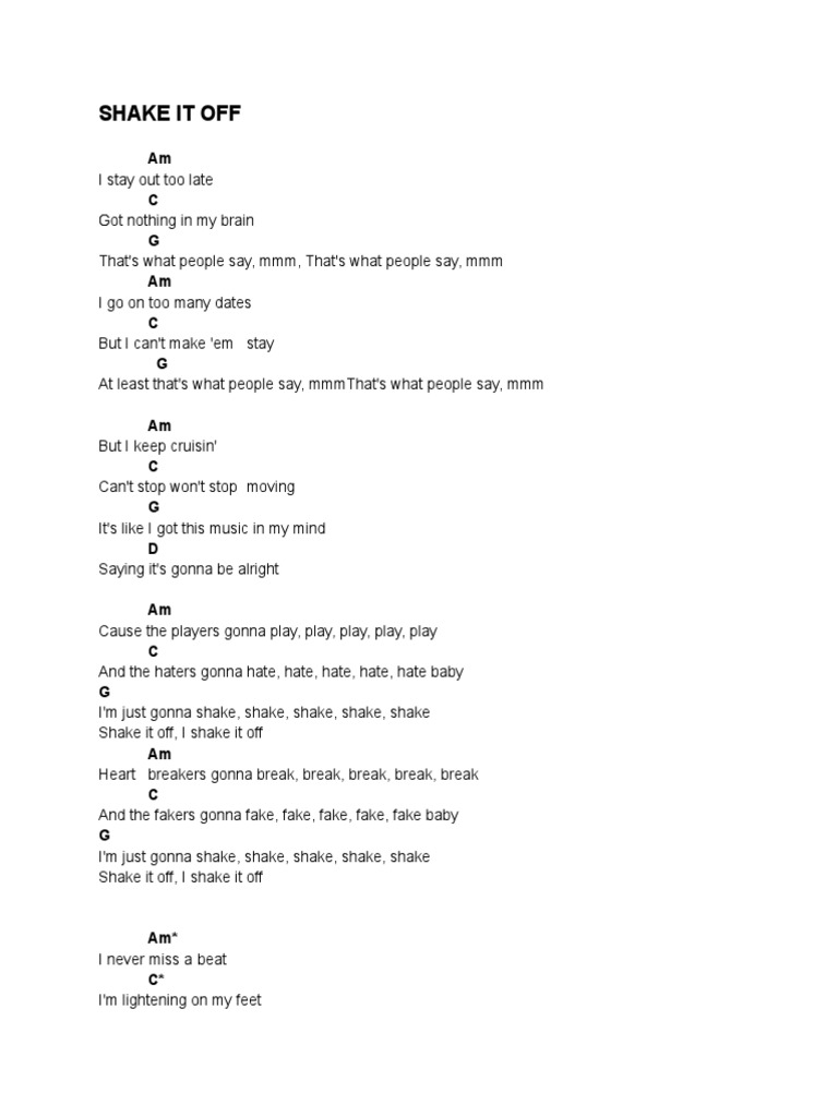 Shake It Off | PDF | Music | Singles (Music)
