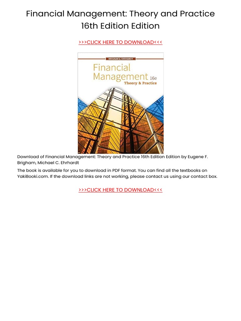 12-Financial Management - Theory and Practice 16th Edition Edition PDF ...