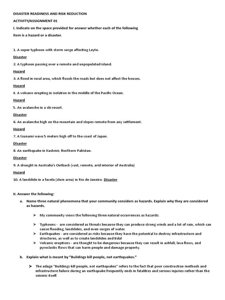 Disaster Readiness and Risk Reduction | PDF | Natural Disasters ...