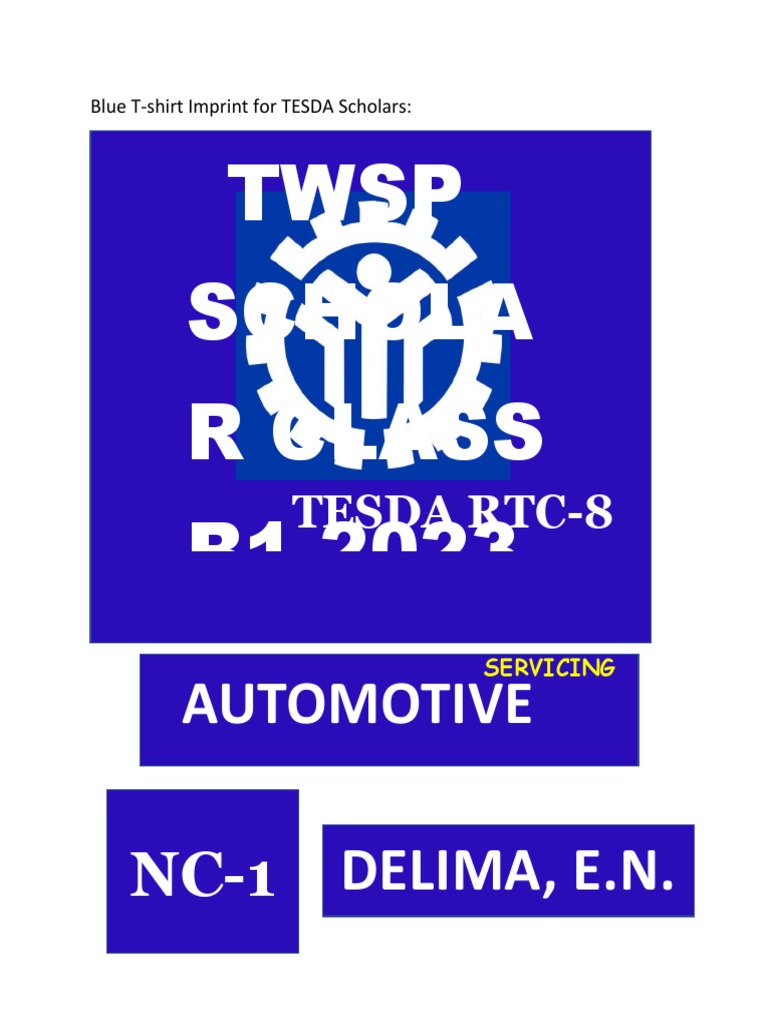 TESDA Scholars T-Shirt Design 2023 | PDF