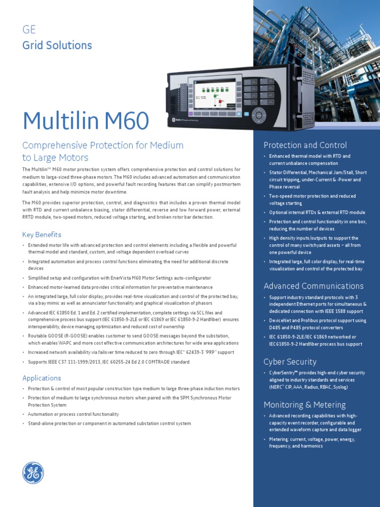 Multilin M60 Brochure EN 12756L LTR 202303 | PDF | Electric Motor ...