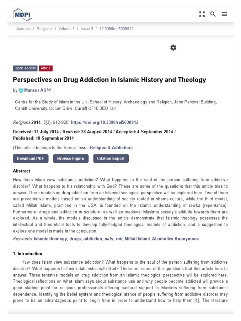 Religions _ Free Full-Text _ Perspectives on Drug Addiction in Islamic ...