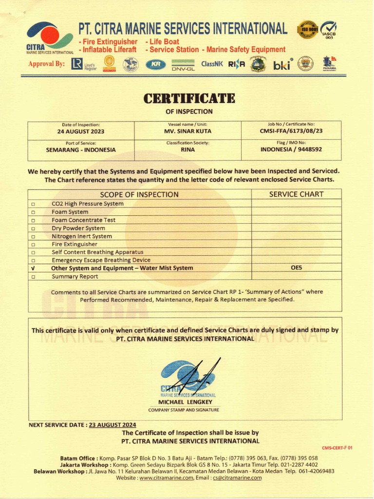 Cert Water Mist System | PDF