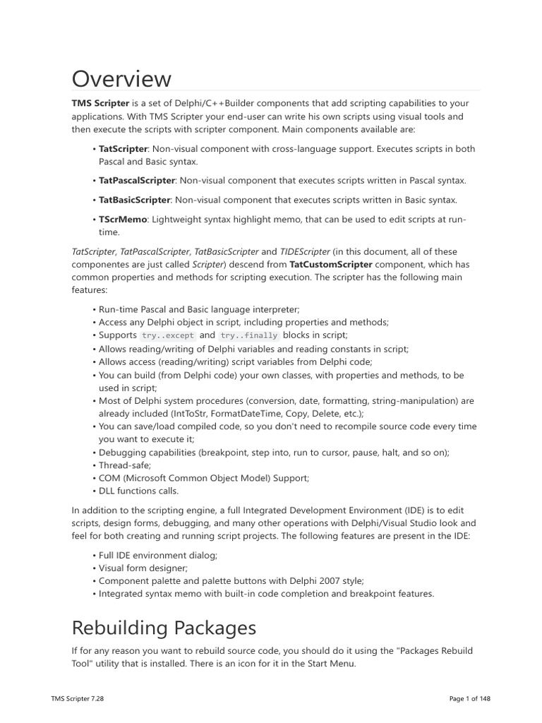 Scripter User Guide Pdf Scripting Language Integrated Development Environment