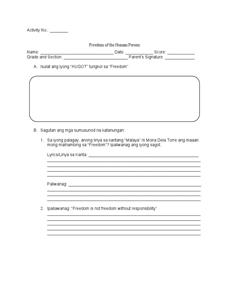 Freedom Activity - 2 | PDF