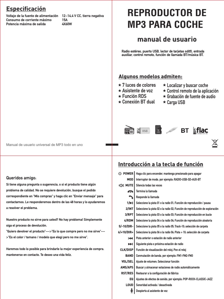 MIDLANDER Autoestereo MP3 Manual | PDF