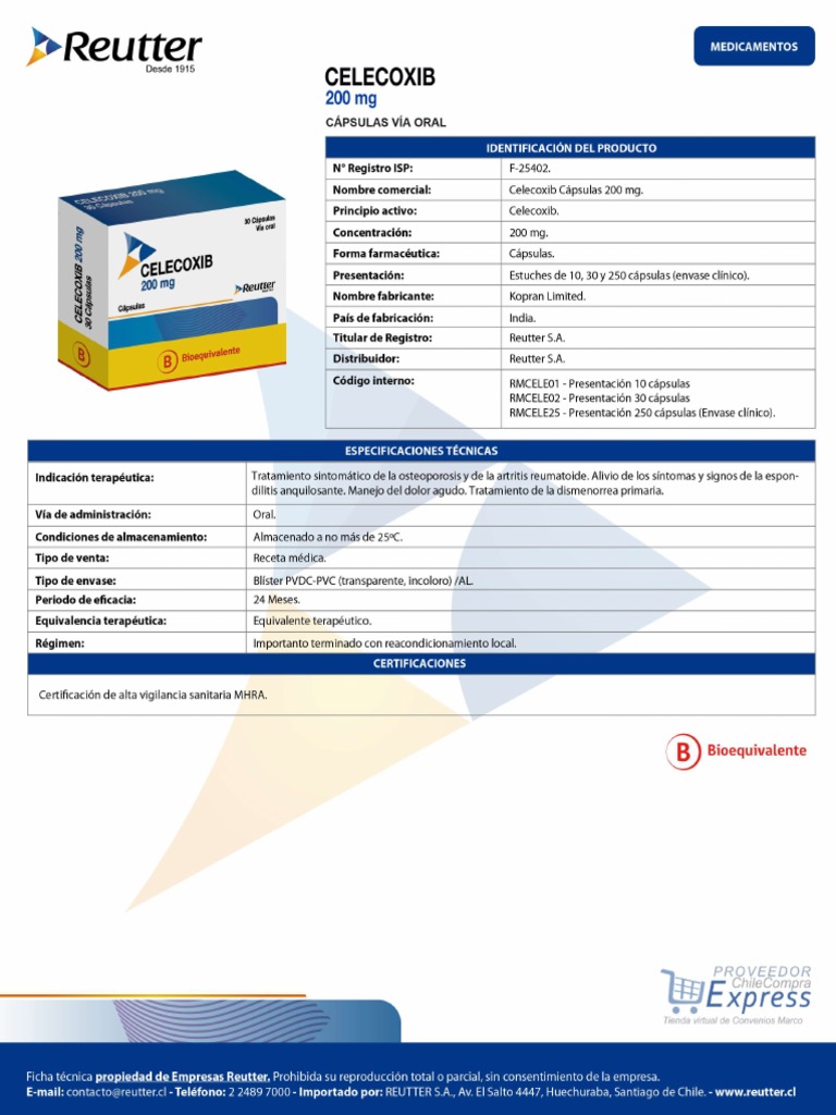 Celecoxib 200 MG Ficha 1 | PDF