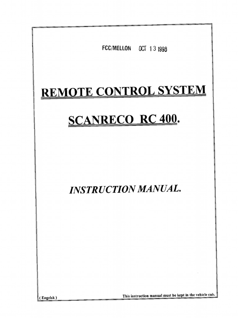 Scanreco rc400 Manual | PDF
