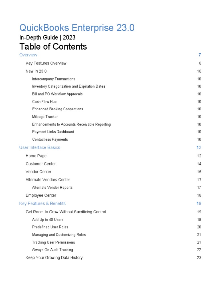 QuickBooks Enterprise 23.0 In-Depth Guide Word | PDF | Quick Books | Computing