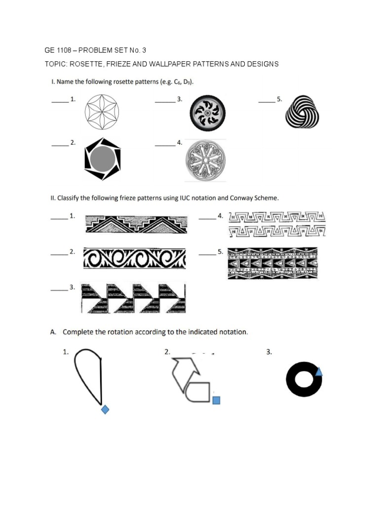 Frieze and Rosette Pattern Analysis | PDF